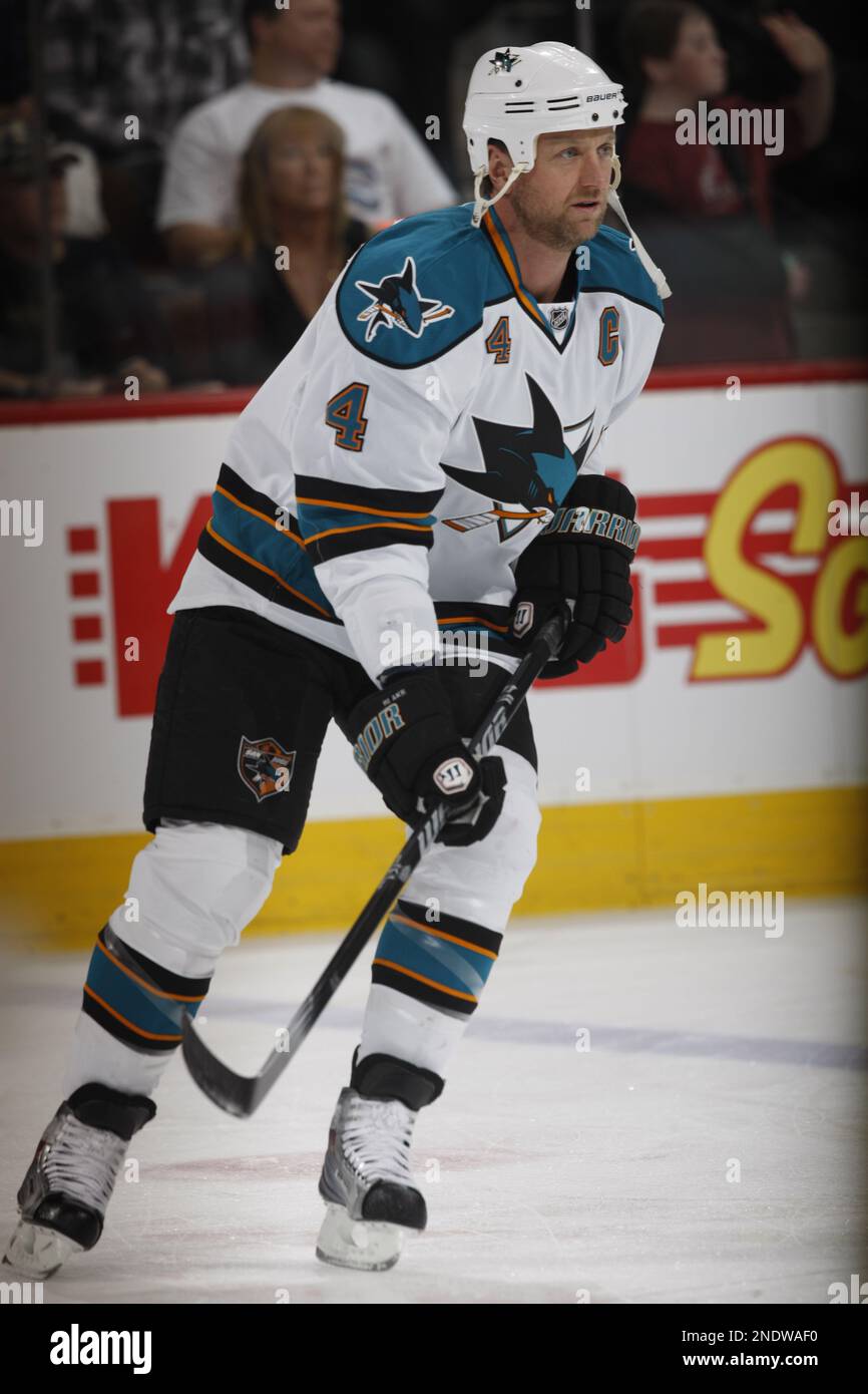 San Jose Sharks defenseman Rob Blake warms up before facing the ...