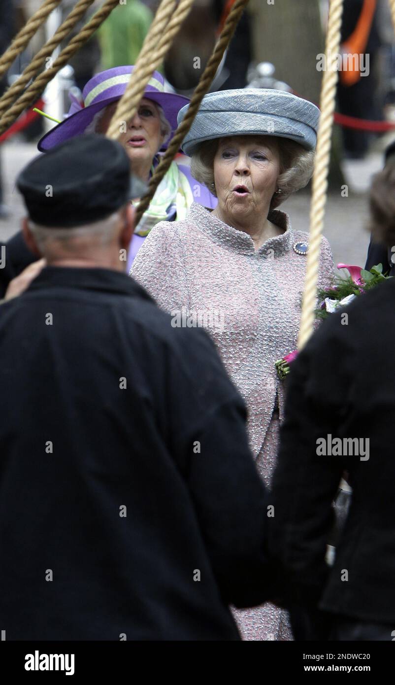 Dutch Queen Beatrix reacts during festivities marking Queen's Day in ...