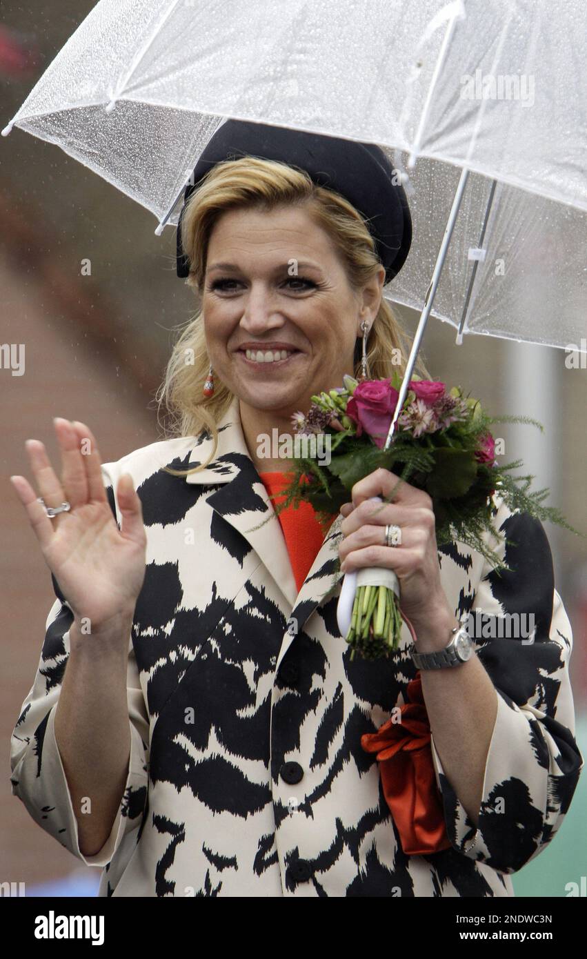 Dutch Princess Maxima reacts during festivities marking Queen's Day in ...