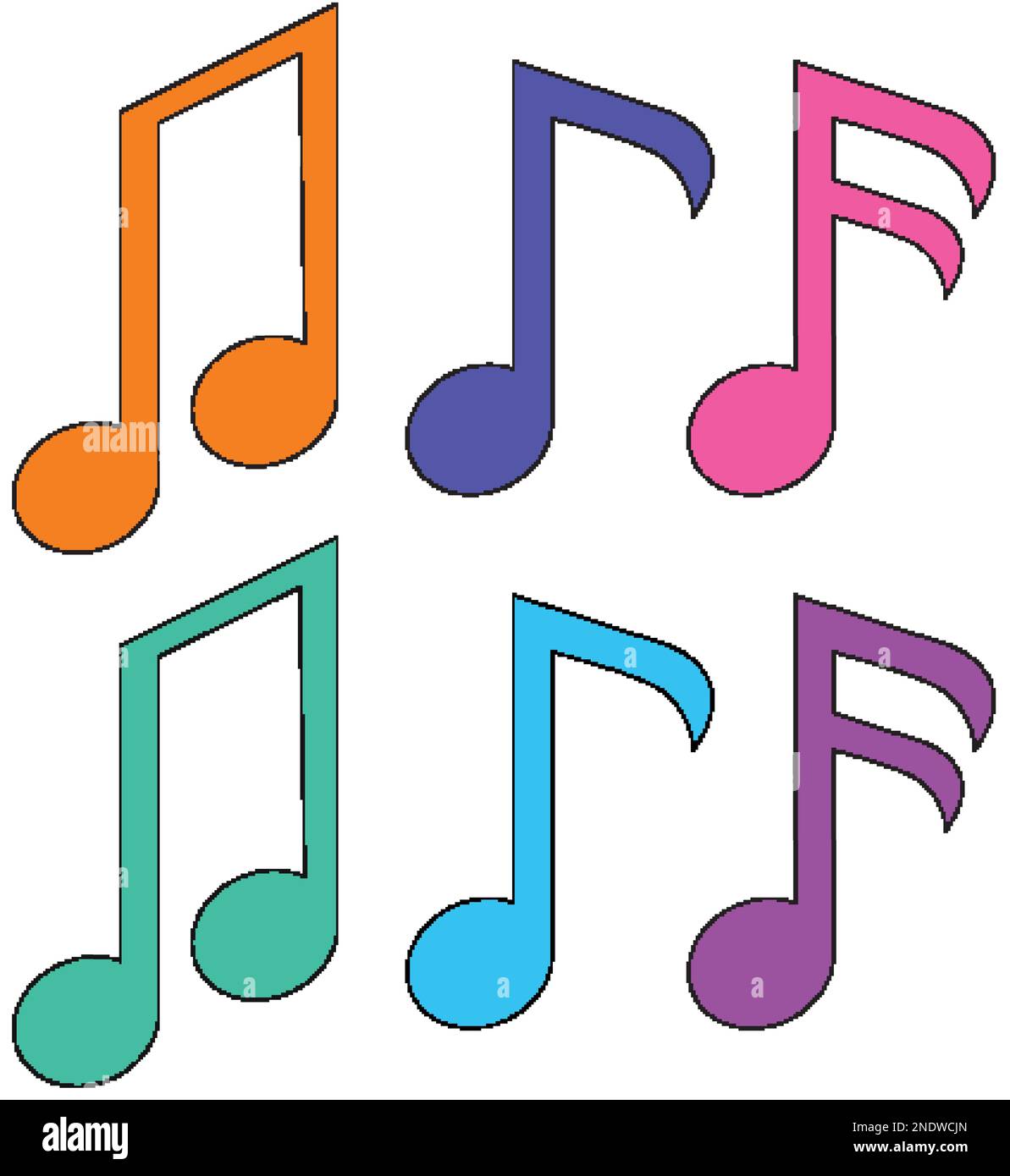 Set of music notes isolated illustration Stock Vector Image & Art - Alamy
