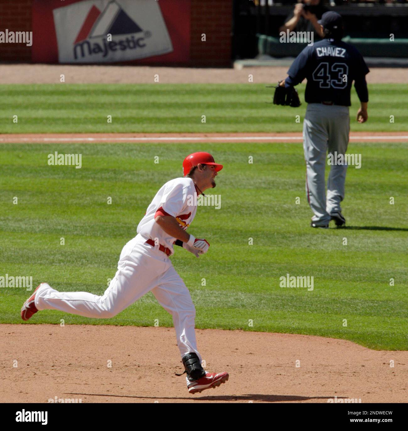 St. Louis Cardinals' Tyler Greene rounds the bases on a solo home run ...