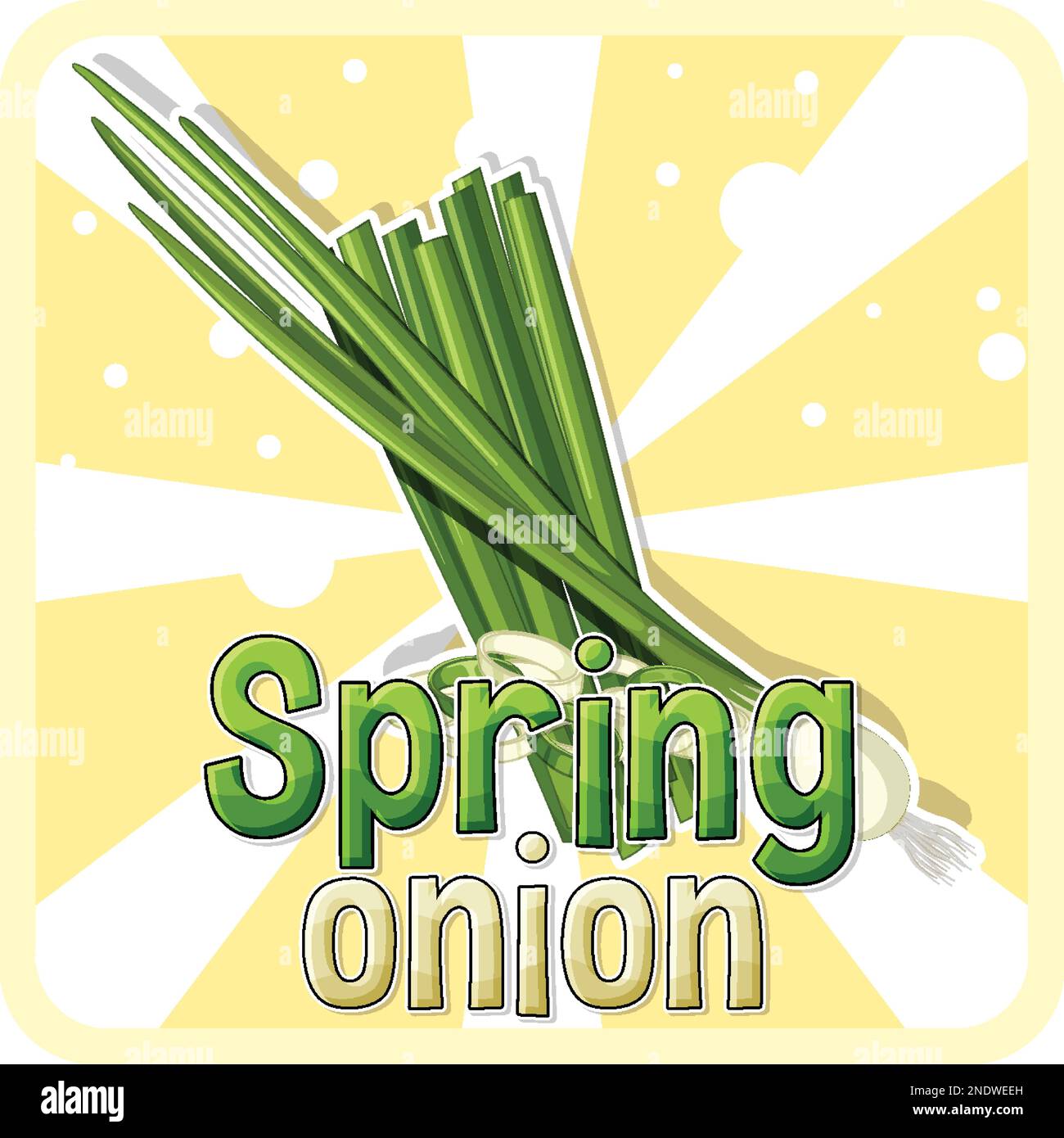 Cartoon spring onion with background illustration Stock Vector Image ...