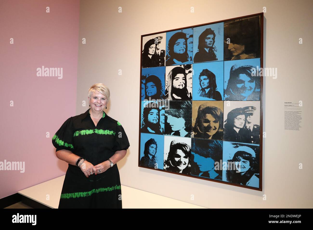 Hota gallery director Tracy Cooper-Lavery next to a piece by Andy ...