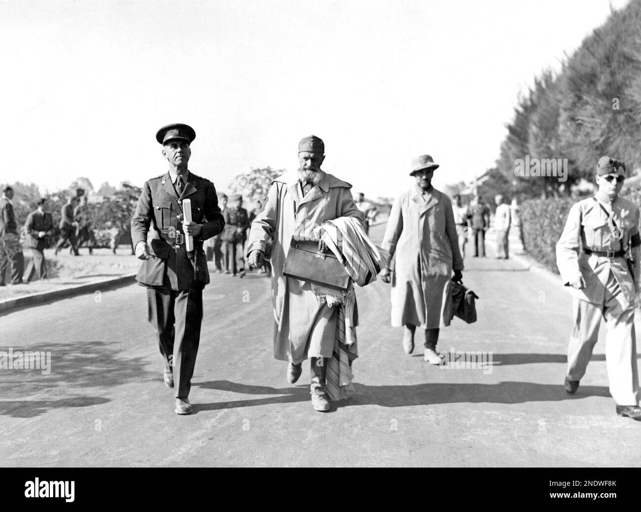Three captured Italian generals and their staff were brought from the ...