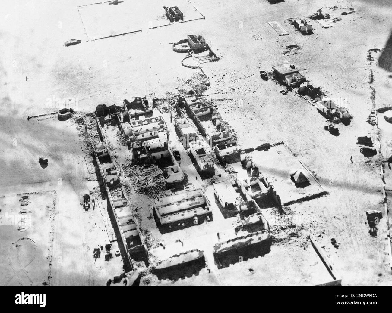 Fort Capuzzo, Libyan desert bastion, as taken from a British plane, Feb ...
