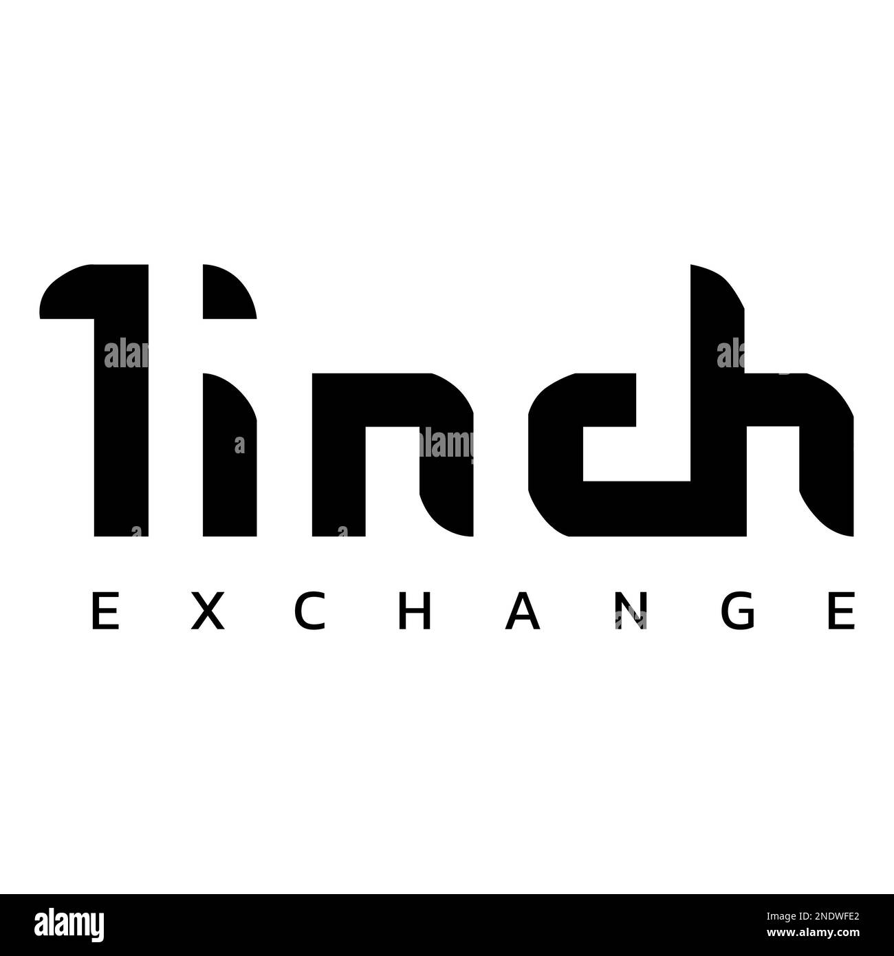 1inch cryptocurrency stock market logo isolated on white background ...