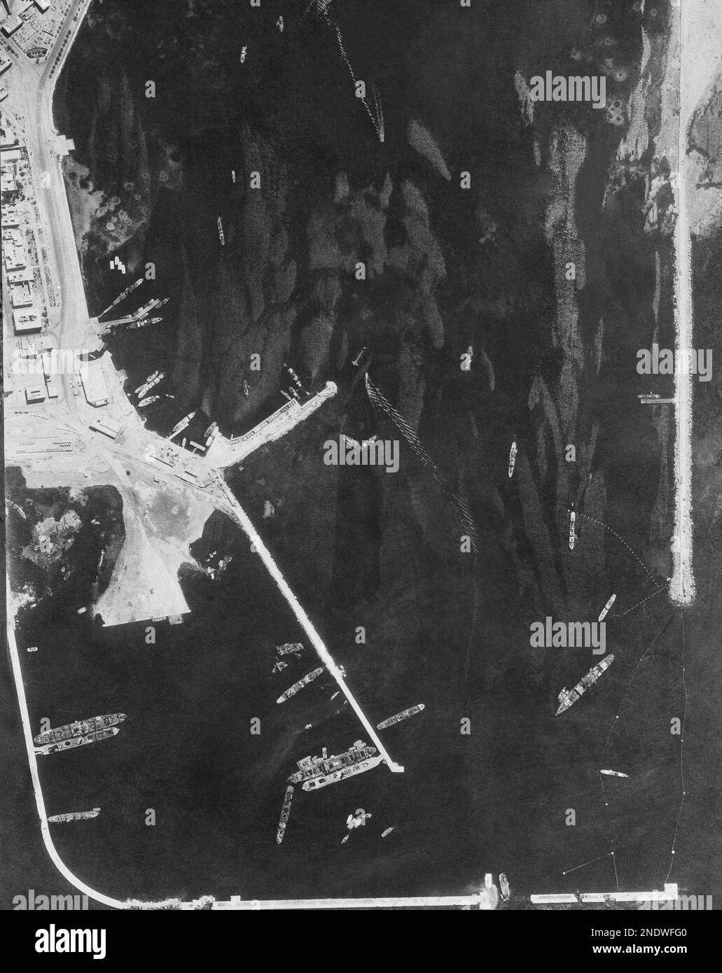 A reconnaissance picture of the harbor full of ships in Libya, Nov. 13 ...