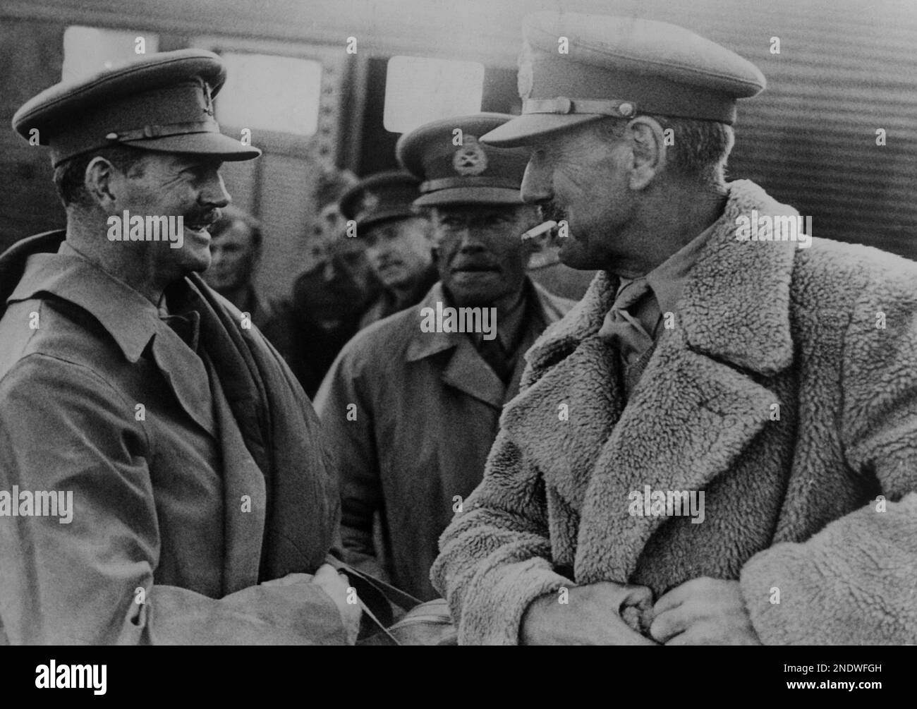 Three of the six British Generals taken about on April 7 near Derna ...