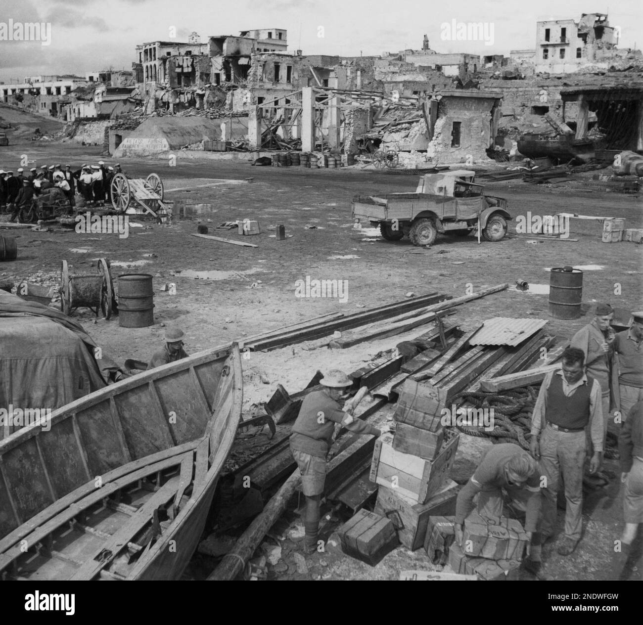 The devastated buildings of Tobruk, Libyan town which saw the many ...