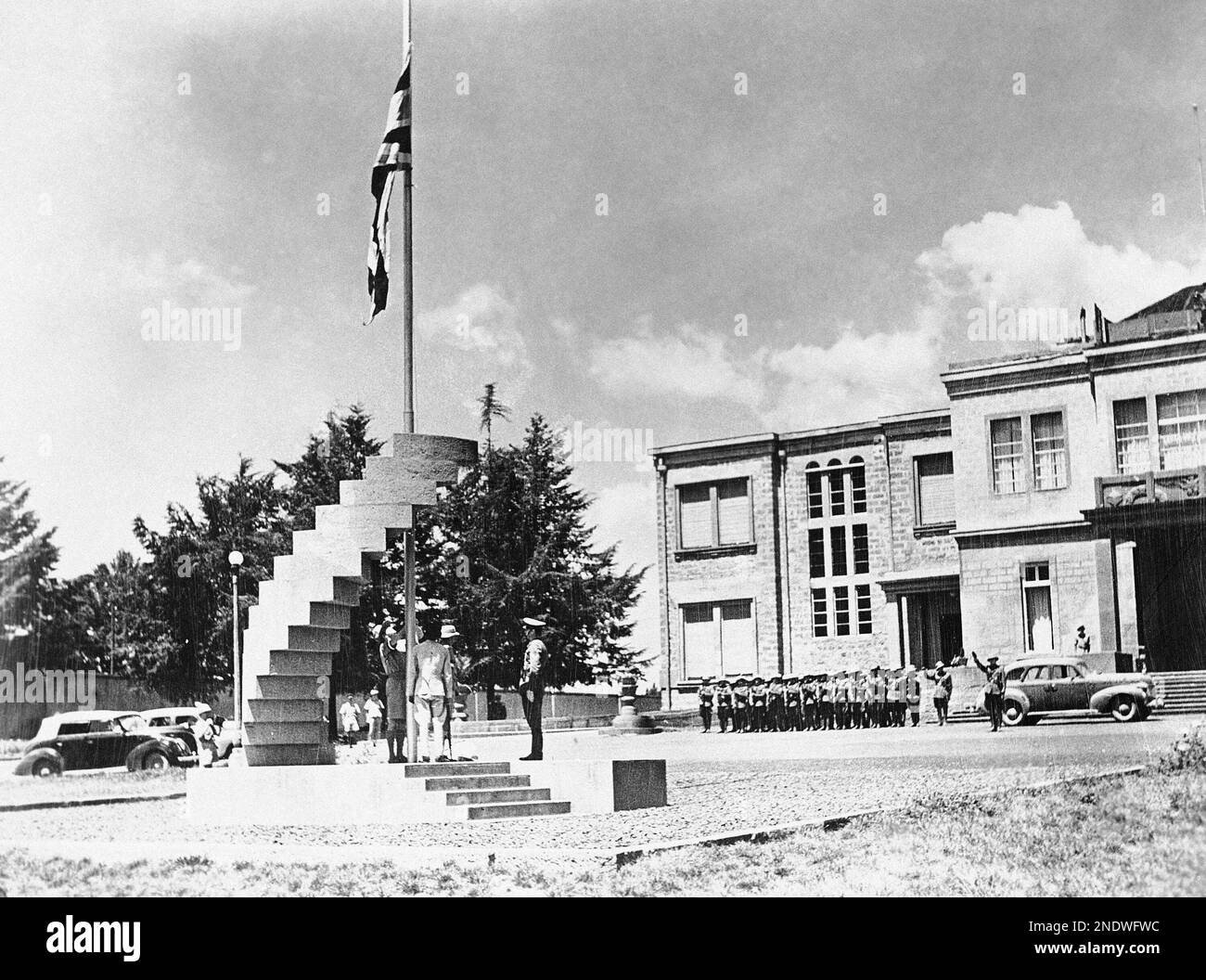 British Troops take possession of Addis Ababa. The picture shows the ...