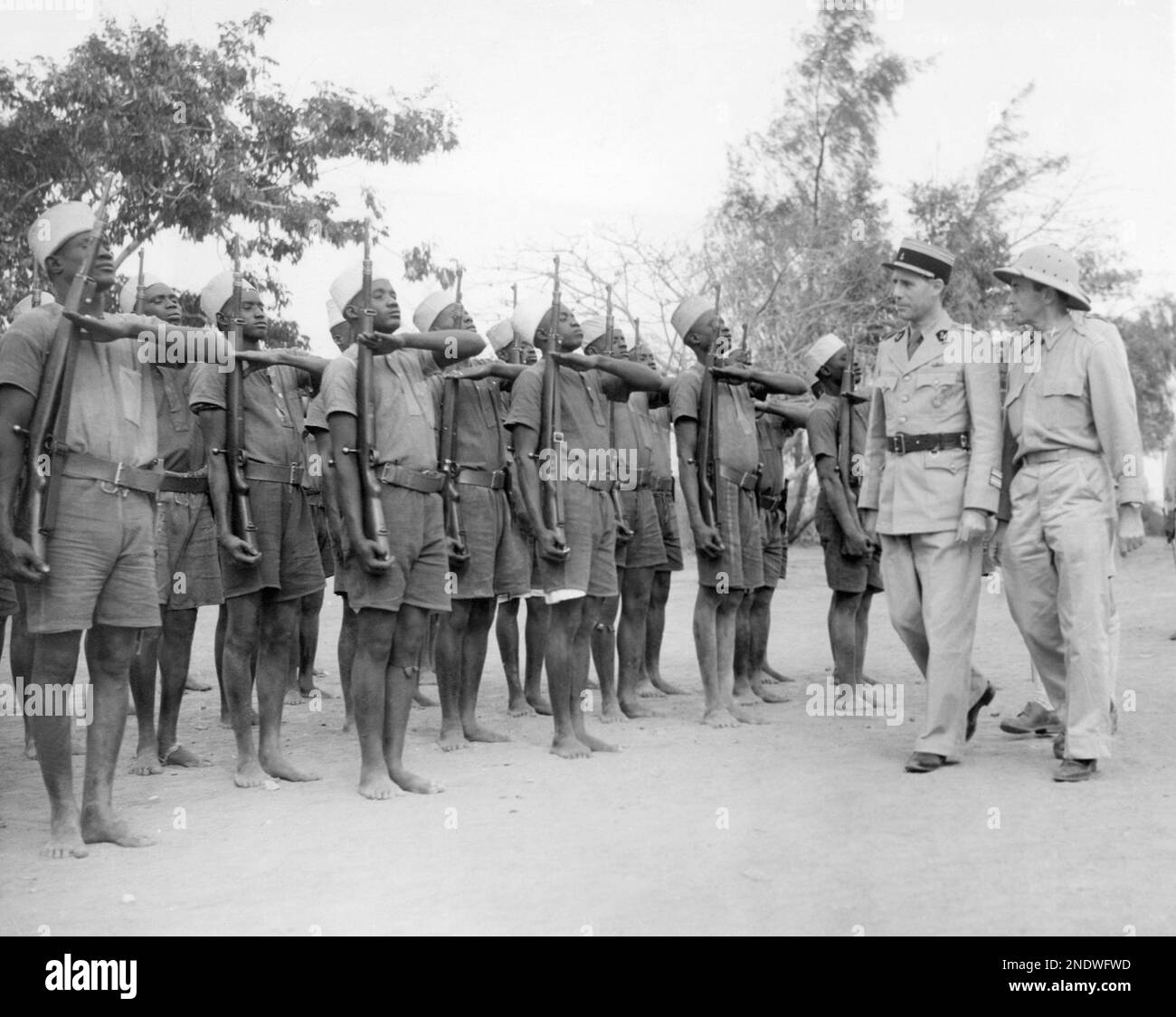 French Senegalese “Rookies” get basic training inspection by a French ...