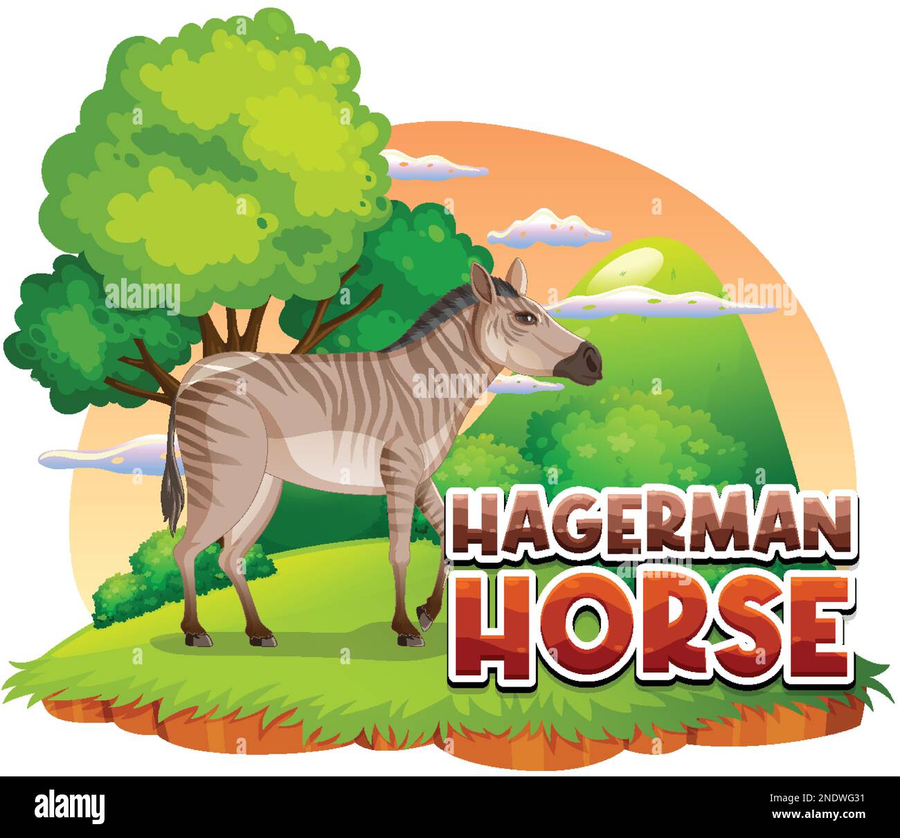 Hagerman horse cartoon character with logo illustration Stock Vector ...