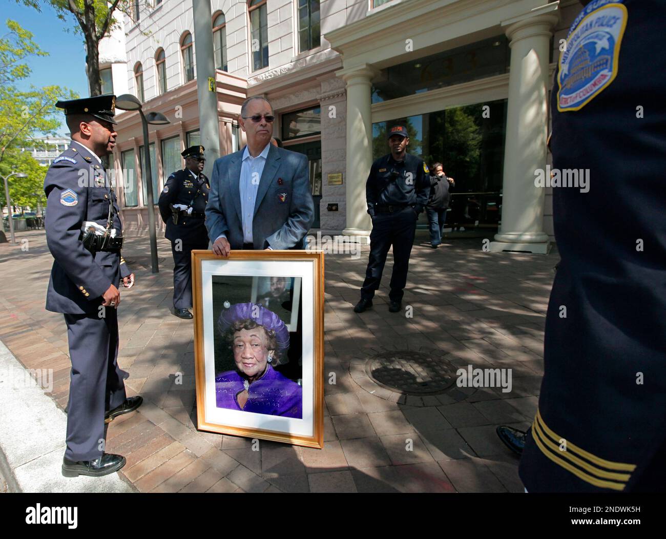 A portrait of civil rights heroine Dorothy Height is carried by Kent ...