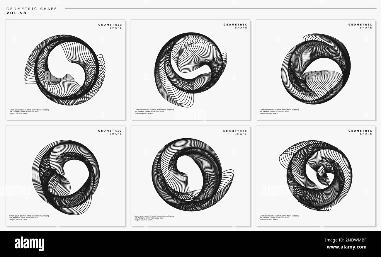 Modern sound wave circle logo design template set. Technology dynamic ...