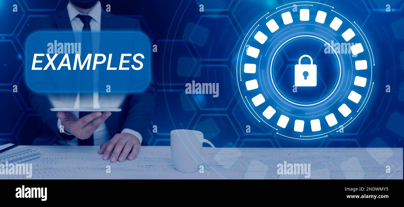 Hand writing sign Examples. Concept meaning photo Sample Model to ...