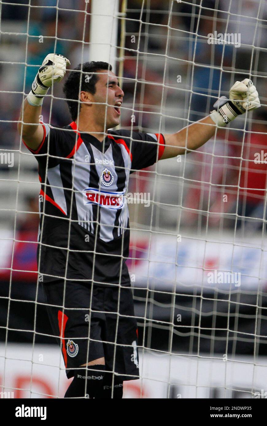 Mexico's Chivas' goalkeeper Liborio Sanchez celebrates after his team ...