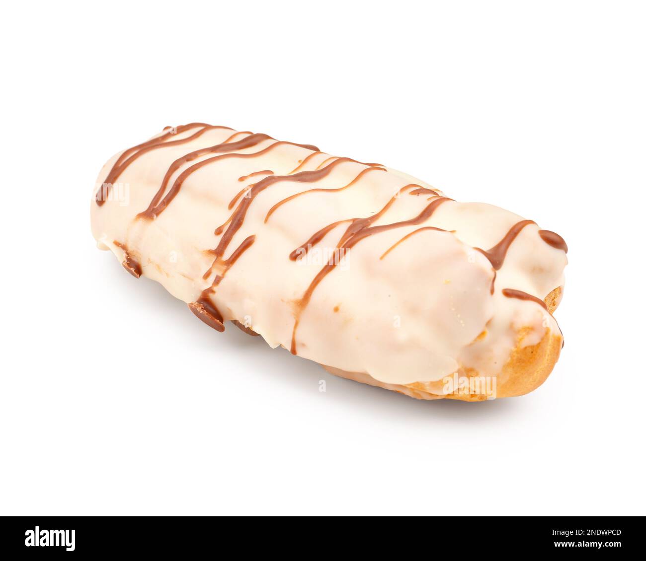 Delicious eclair isolated on white background Stock Photo - Alamy