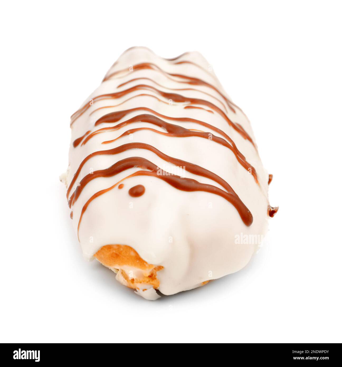 Delicious eclair isolated on white background Stock Photo - Alamy