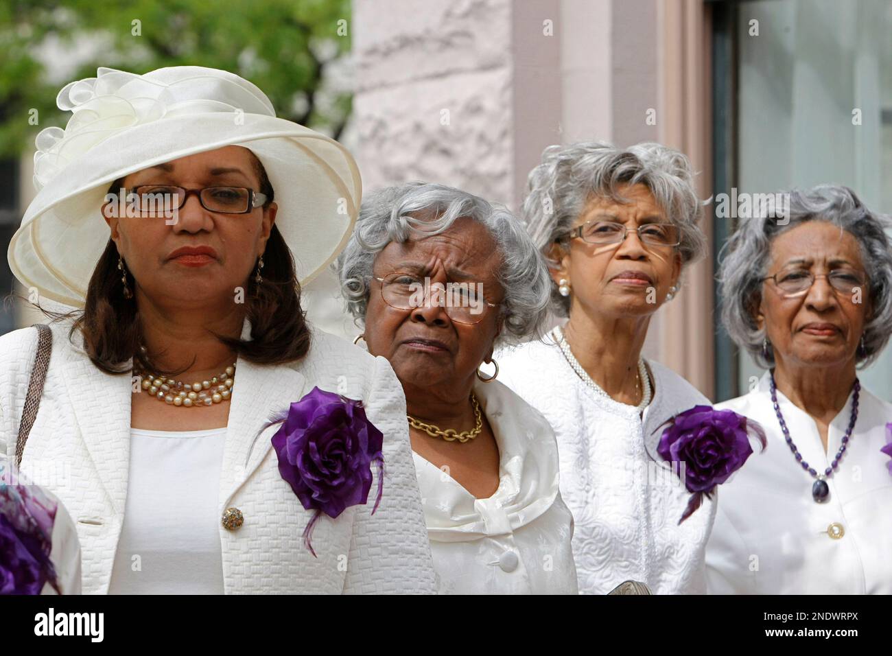 Ladies of the National Council of Negro Women gather outside the ...