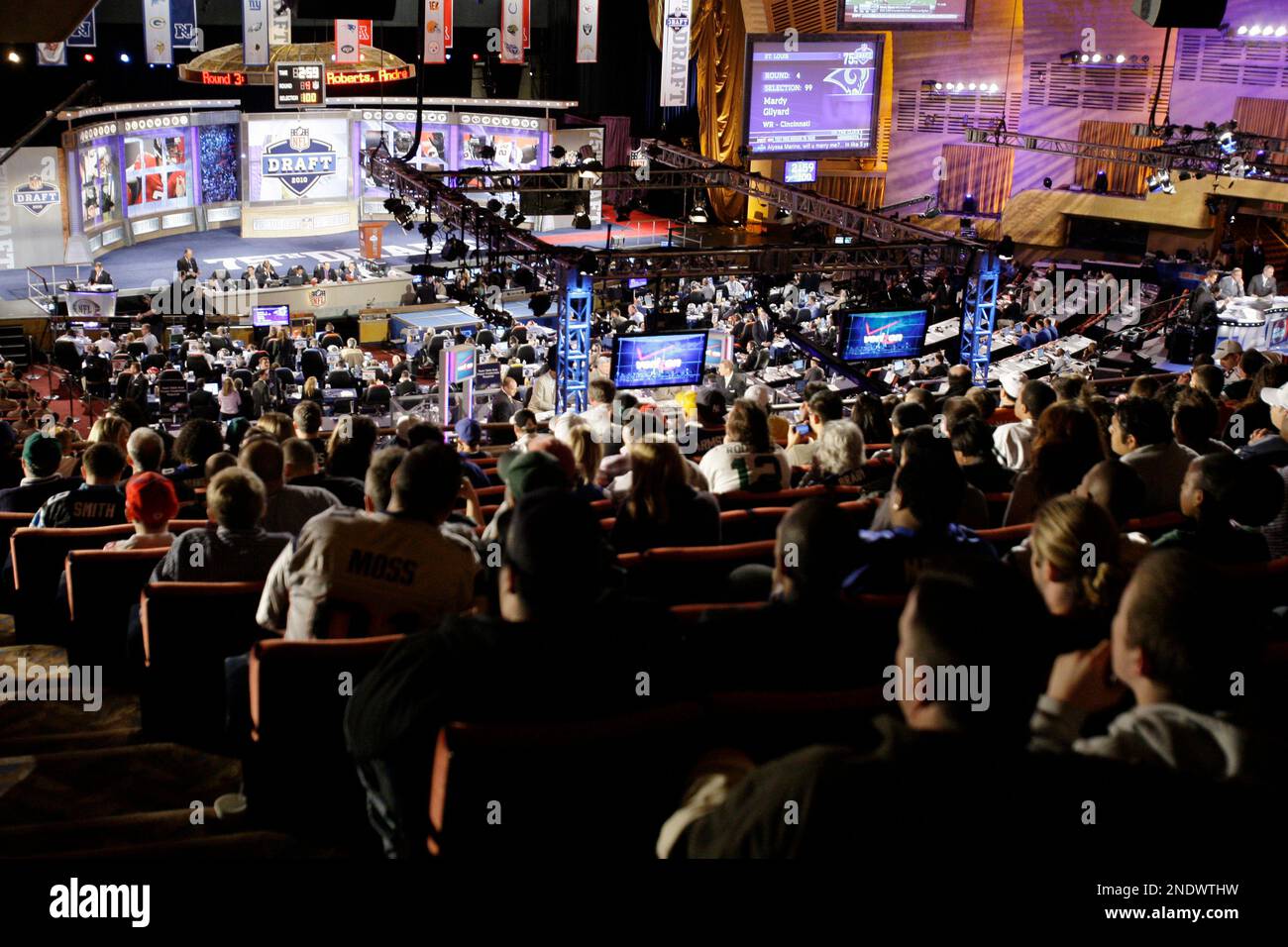 The audience during the third round of the NFL football draft at Radio ...