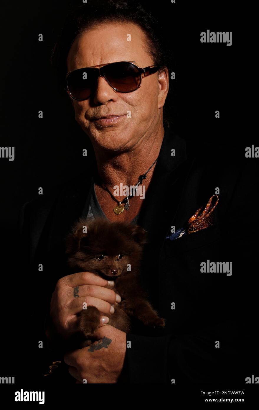 Actor Mickey Rourke from the upcoming film "Iron Man 2" poses for a ...