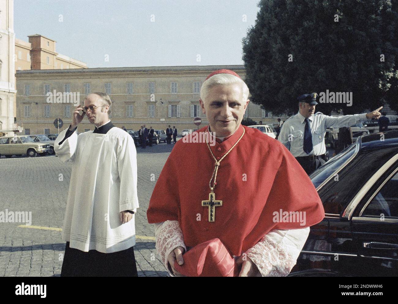 German Cardinal Joseph Ratzinger walks in Rome, Italy in 1981. (AP ...