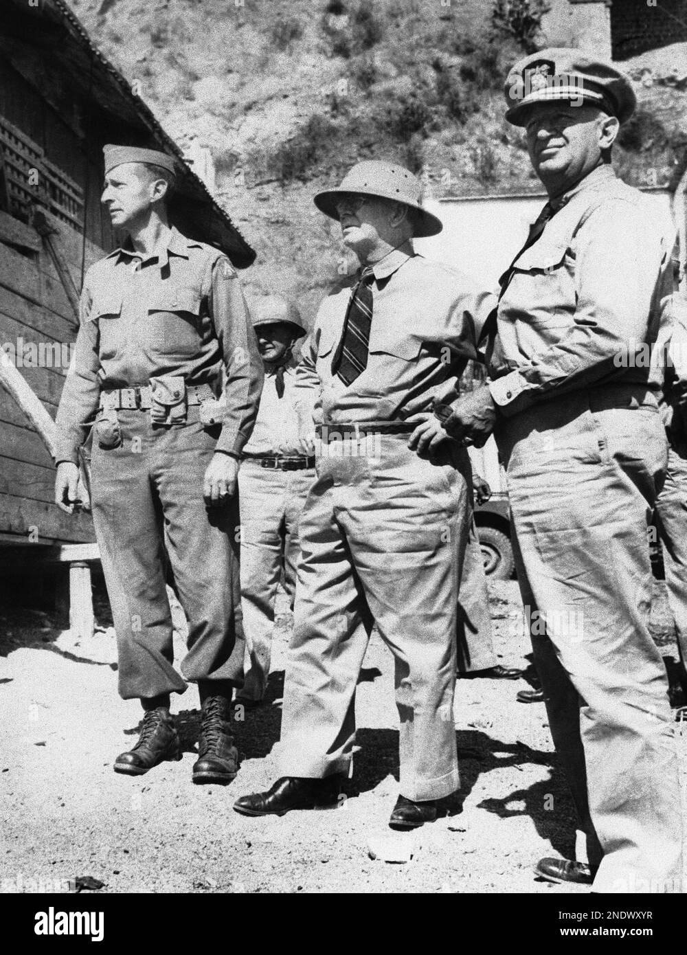 Secretary of U.S. Navy Frank Knox visited the Salerno area and the ...