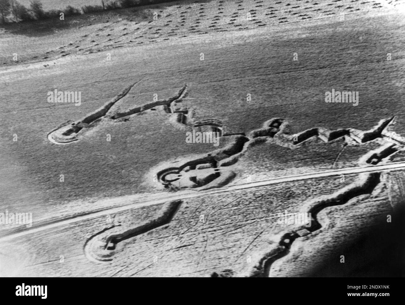 A member of the German airforce took this interesting picture of trench ...