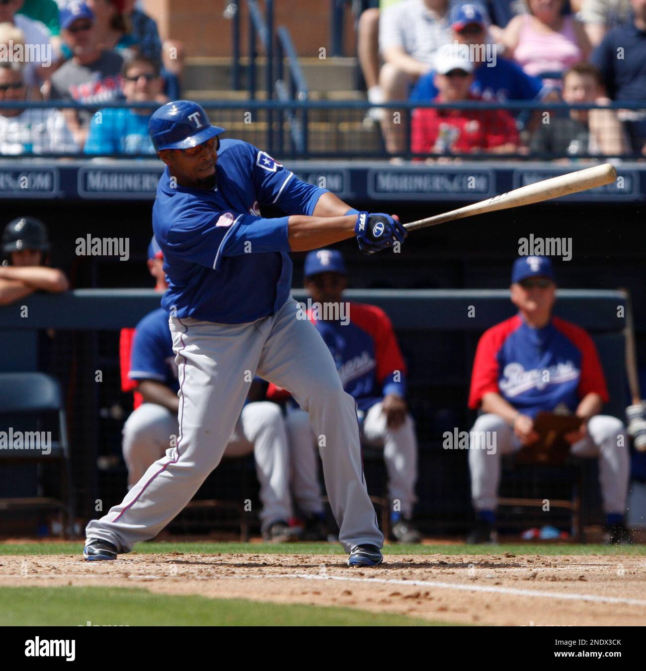Texas Rangers' Nelson Cruz of a spring training baseball game Sunday ...
