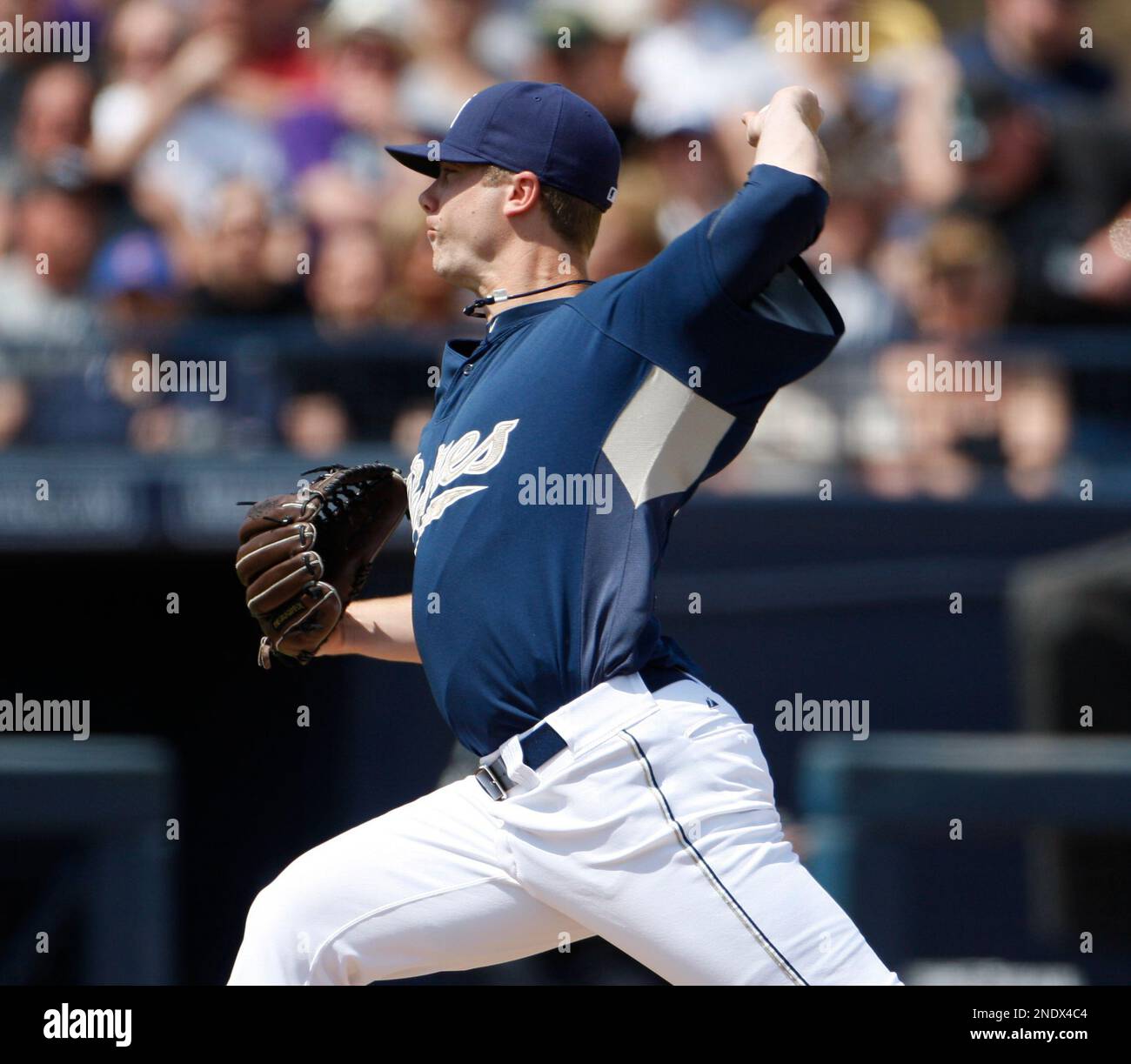 San Diego Padres pitcher Wade Le Blanc in a spring training baseball ...