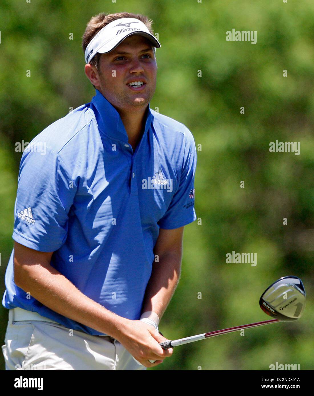 Jeff Overton tees off on the sixth hole during the final round of the ...