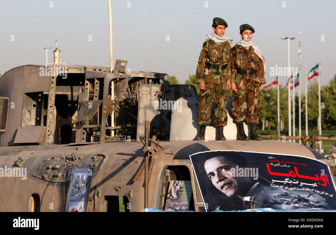 Two members of paramilitary Basij forces, affiliated to the Iranian ...