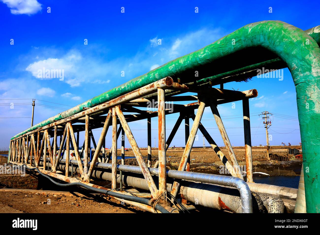 Oil pipelines and valves, industrial equipment Stock Photo - Alamy
