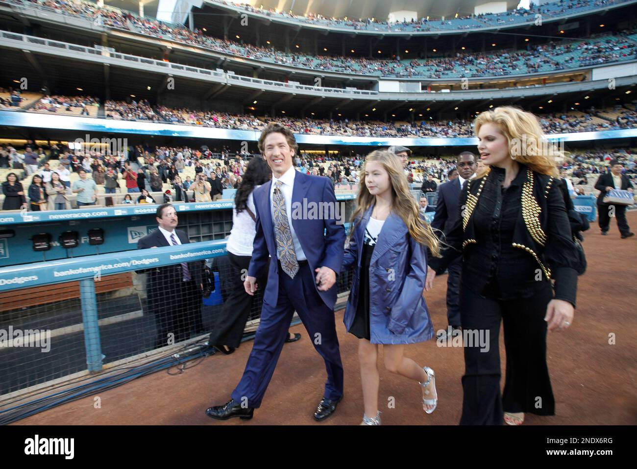 Lakewood Church pastor Joel Osteen, with his wife Victoria,right and ...