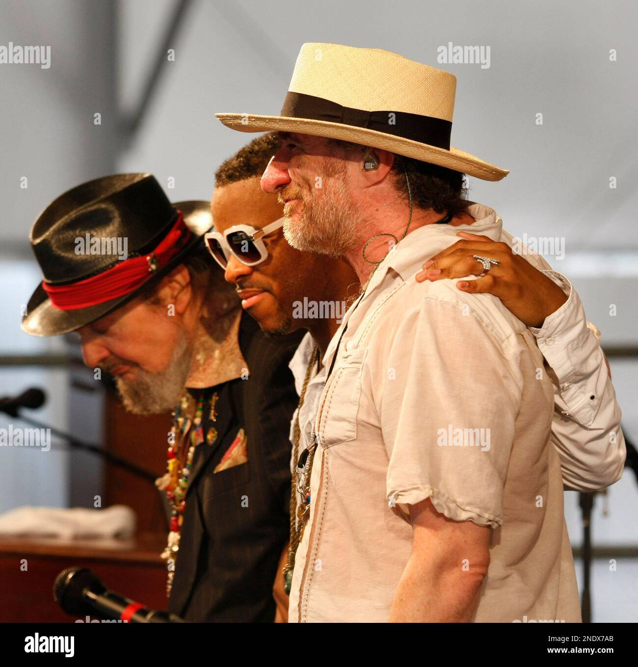 New Orleans artists Dr. John, left, Davell Crawford, center, and Jon ...