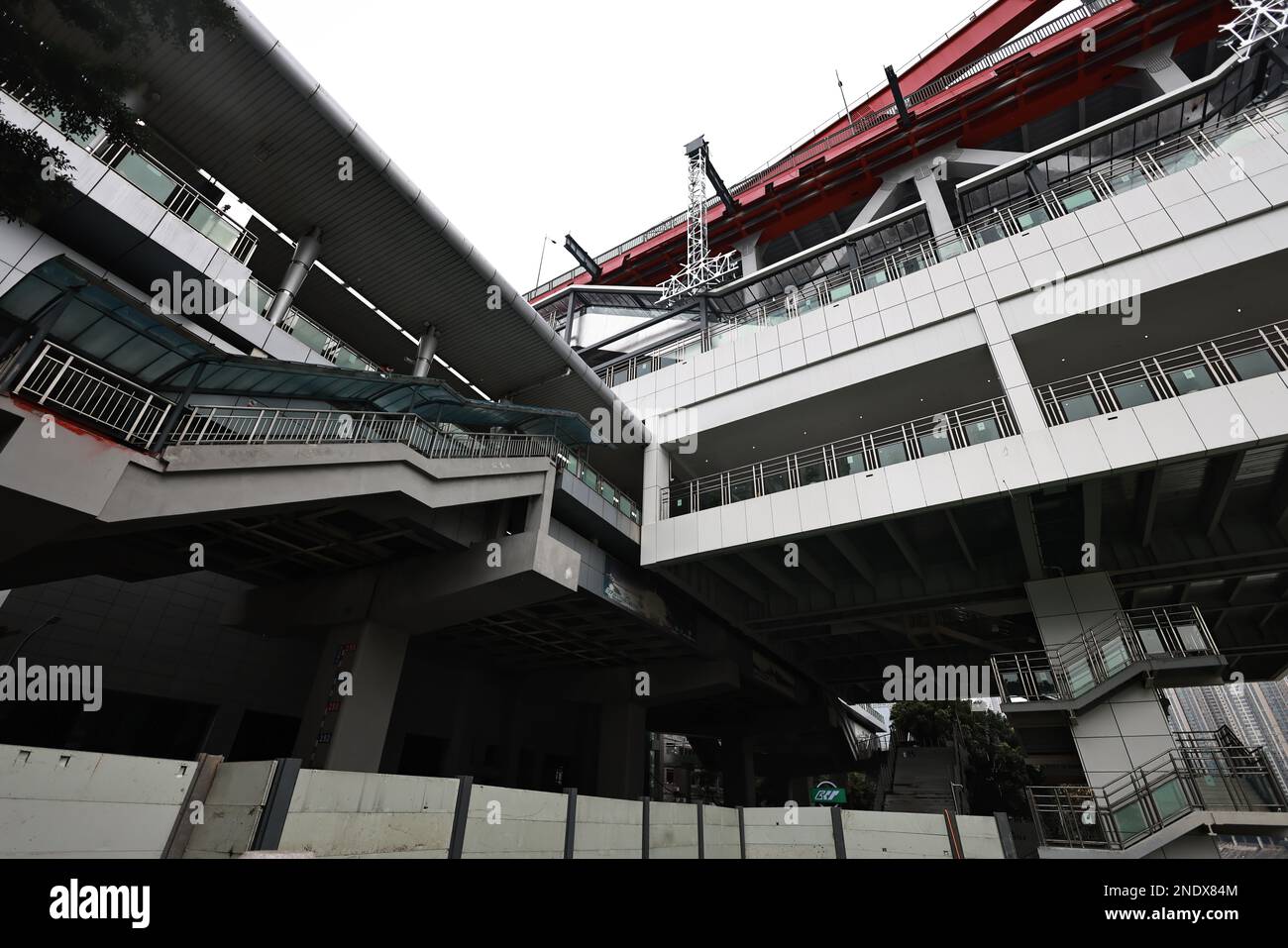 China's first metro station built on the river-crossing bridge ...