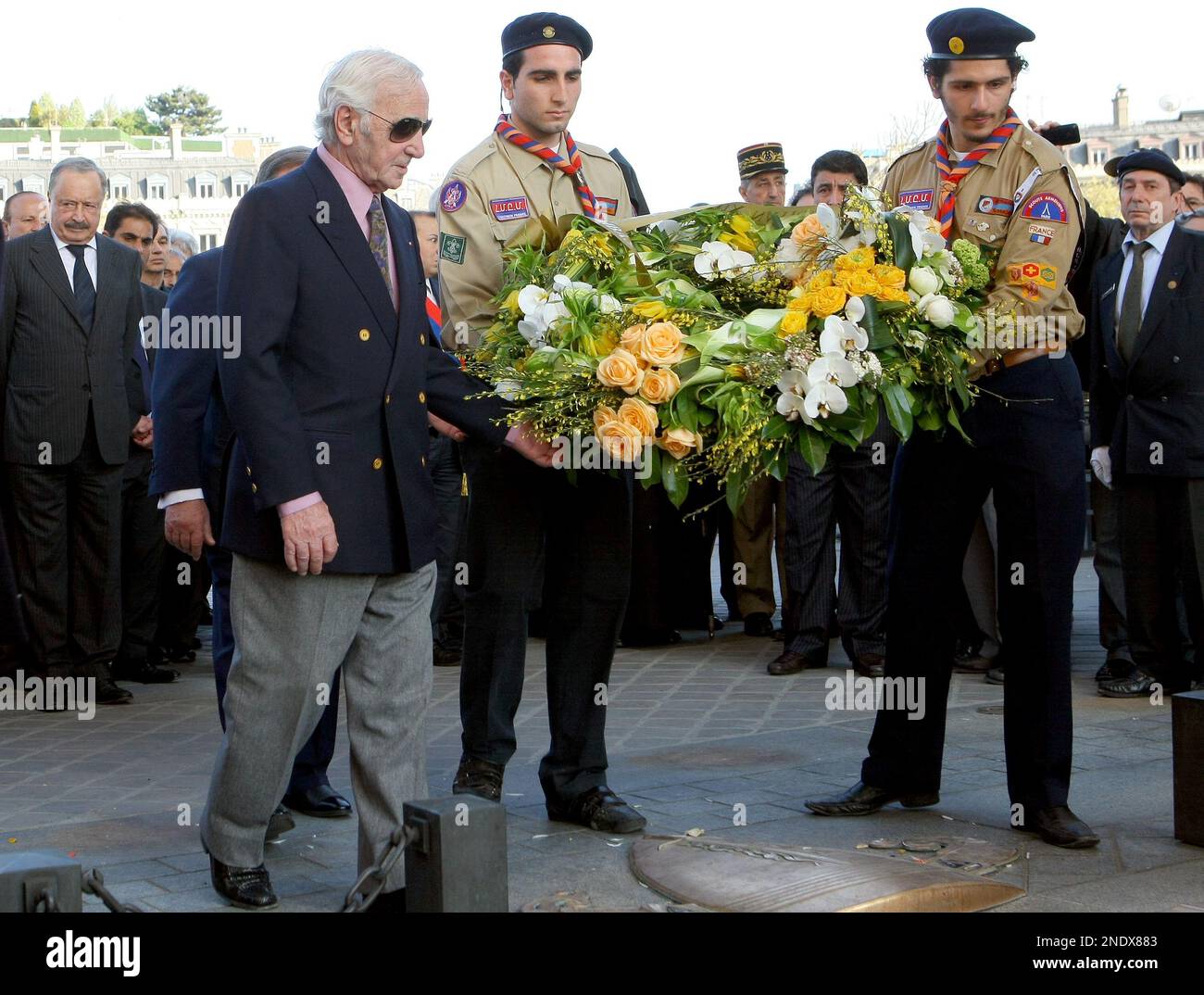 French singer Charles Aznavour, born Shahnour Vaghenag Aznavourian ...