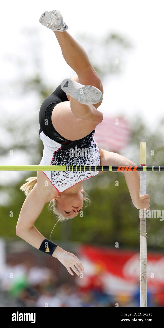 Mary Saxer clears the bar during the women's special pole vault event ...