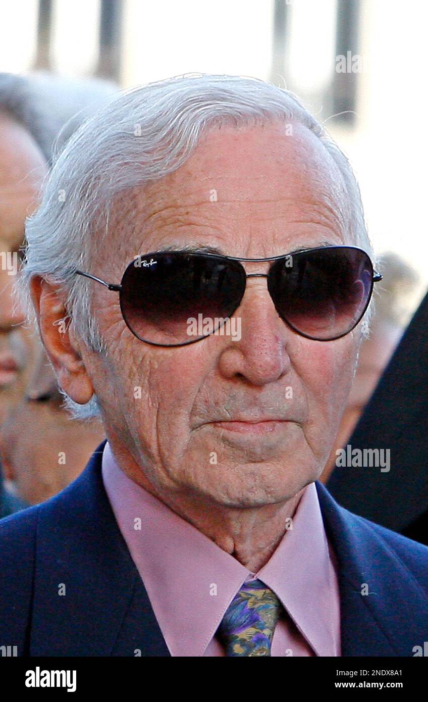 French singer Charles Aznavour, born Shahnour Vaghenag Aznavourian ...