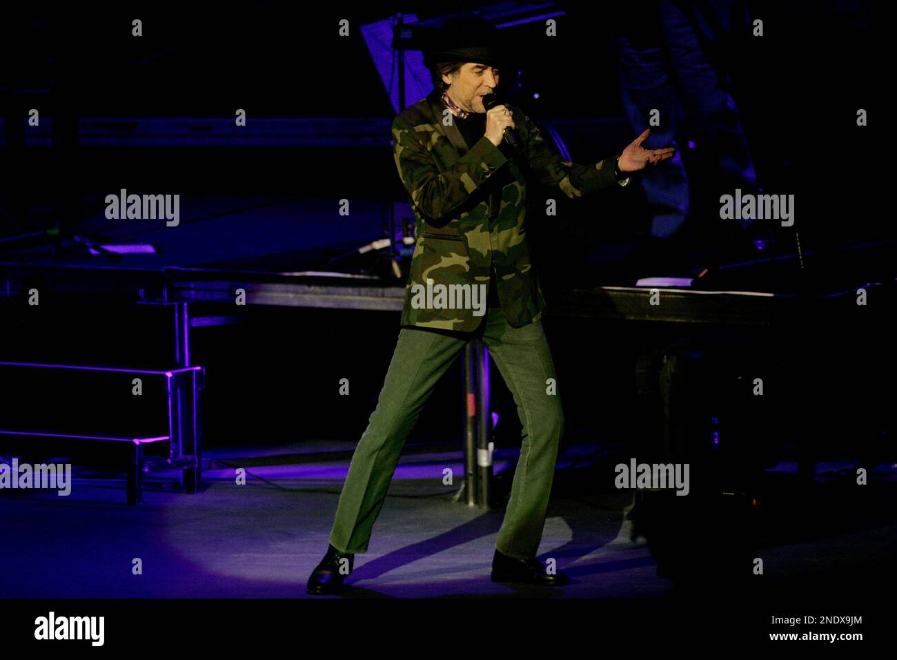 Spain's singer Joaquin Sabina performs during a concert in Guadalajara ...
