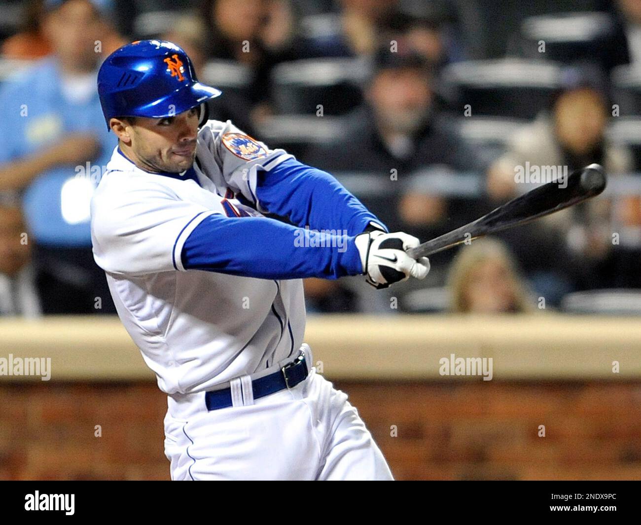 New York Mets' David Wright singles in the seventh inning of a baseball game against the Atlanta ...