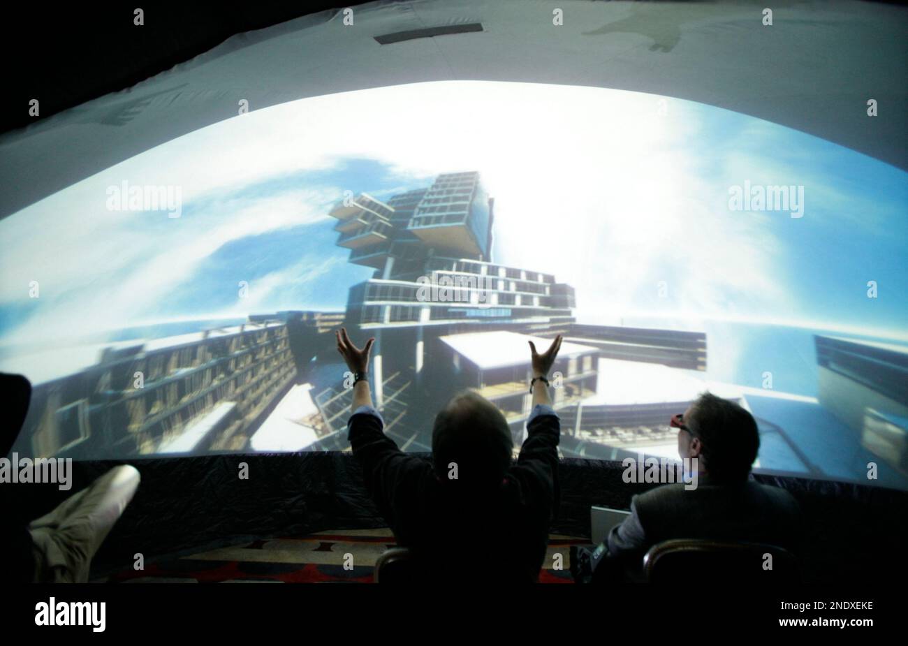 Video game designers experience a 360 spherical film, a 360 degree 3D ...