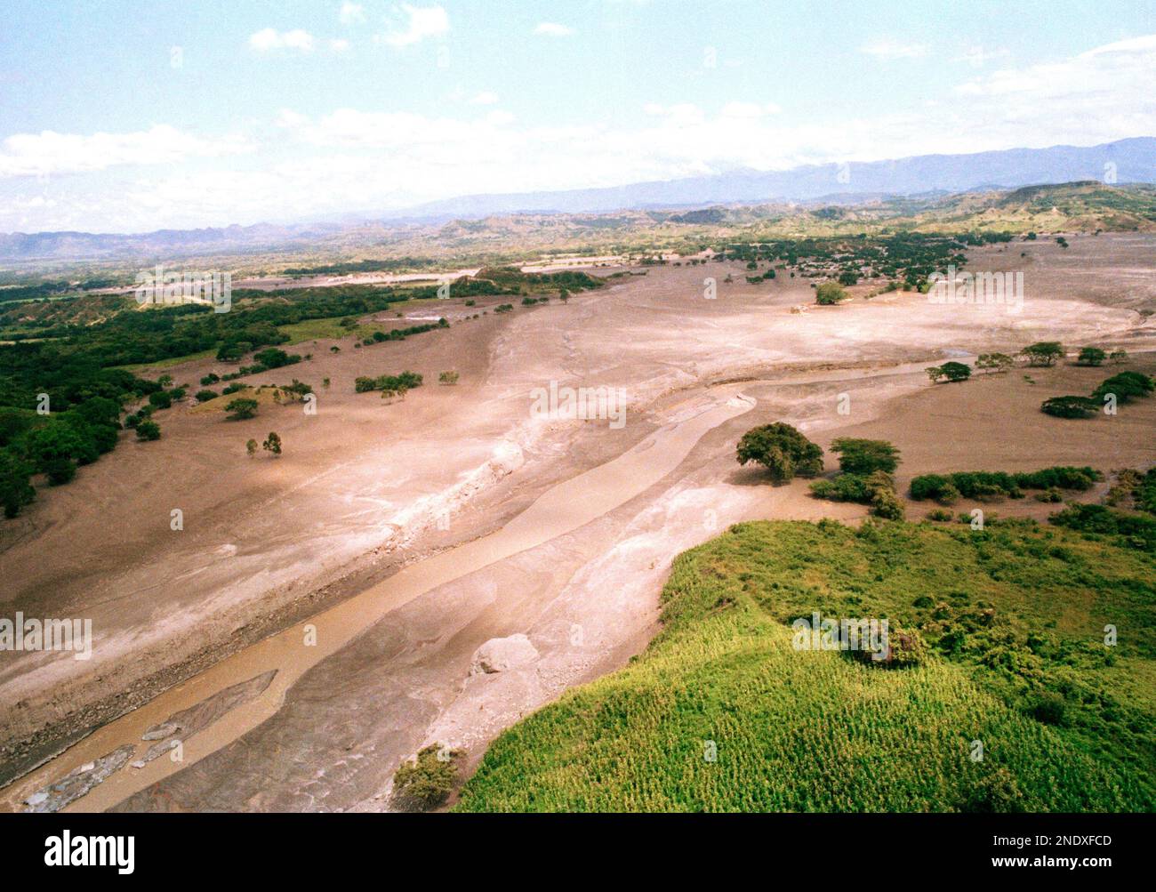 Aerial view shows destruction of mud flow in Armero, Colombia in the ...