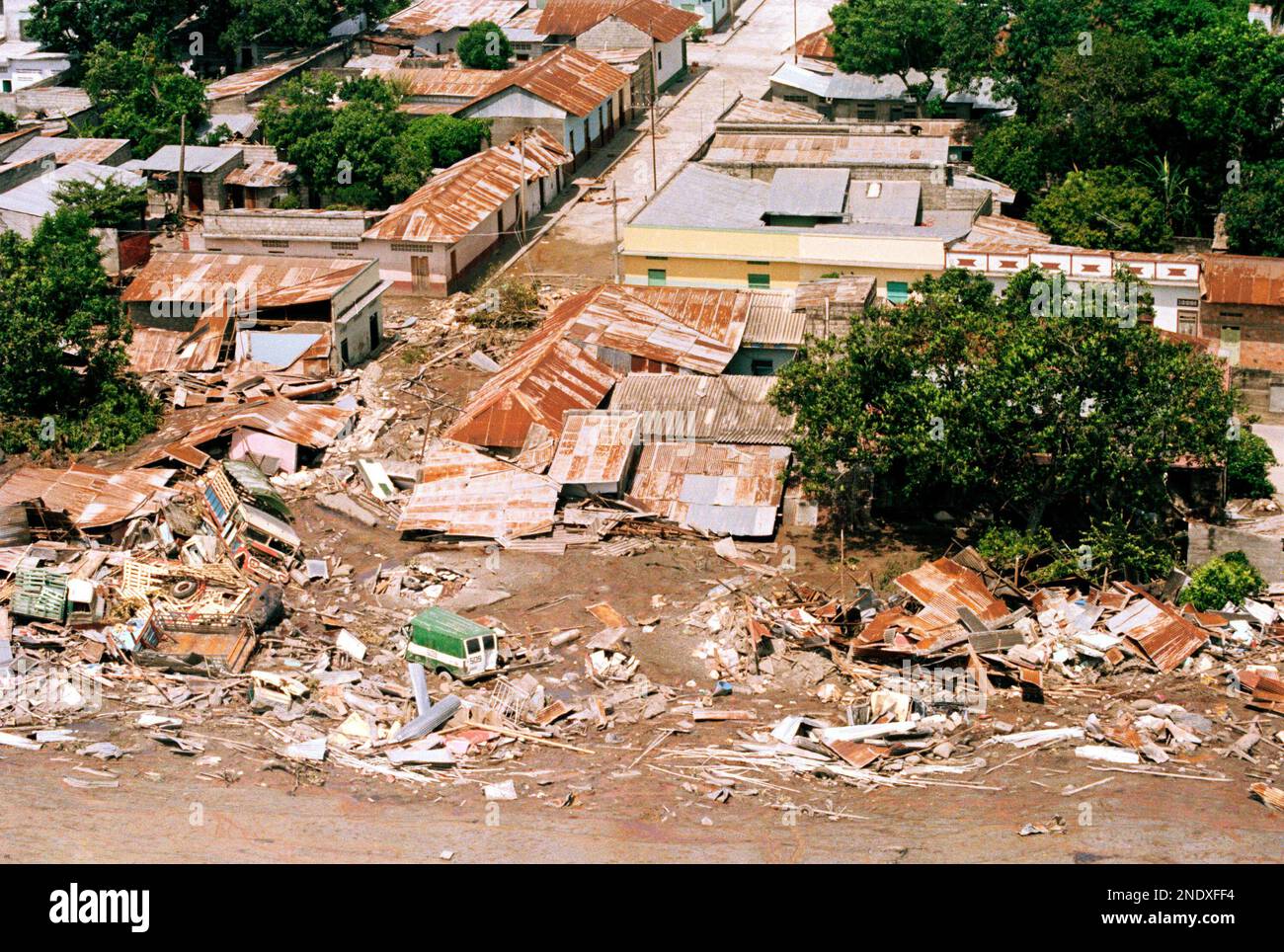 Aerial view shows destruction of mud flow in Armero, Colombia in the ...