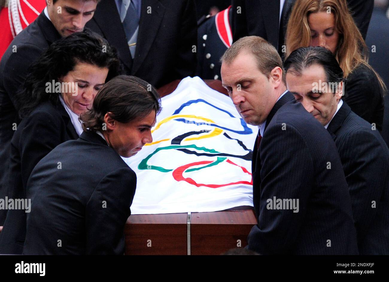 The coffin of the late former International Olympic Committee president ...