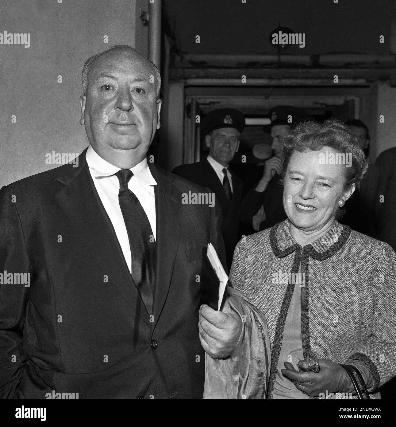 British film director and producer Alfred Hitchcock pictured with his ...