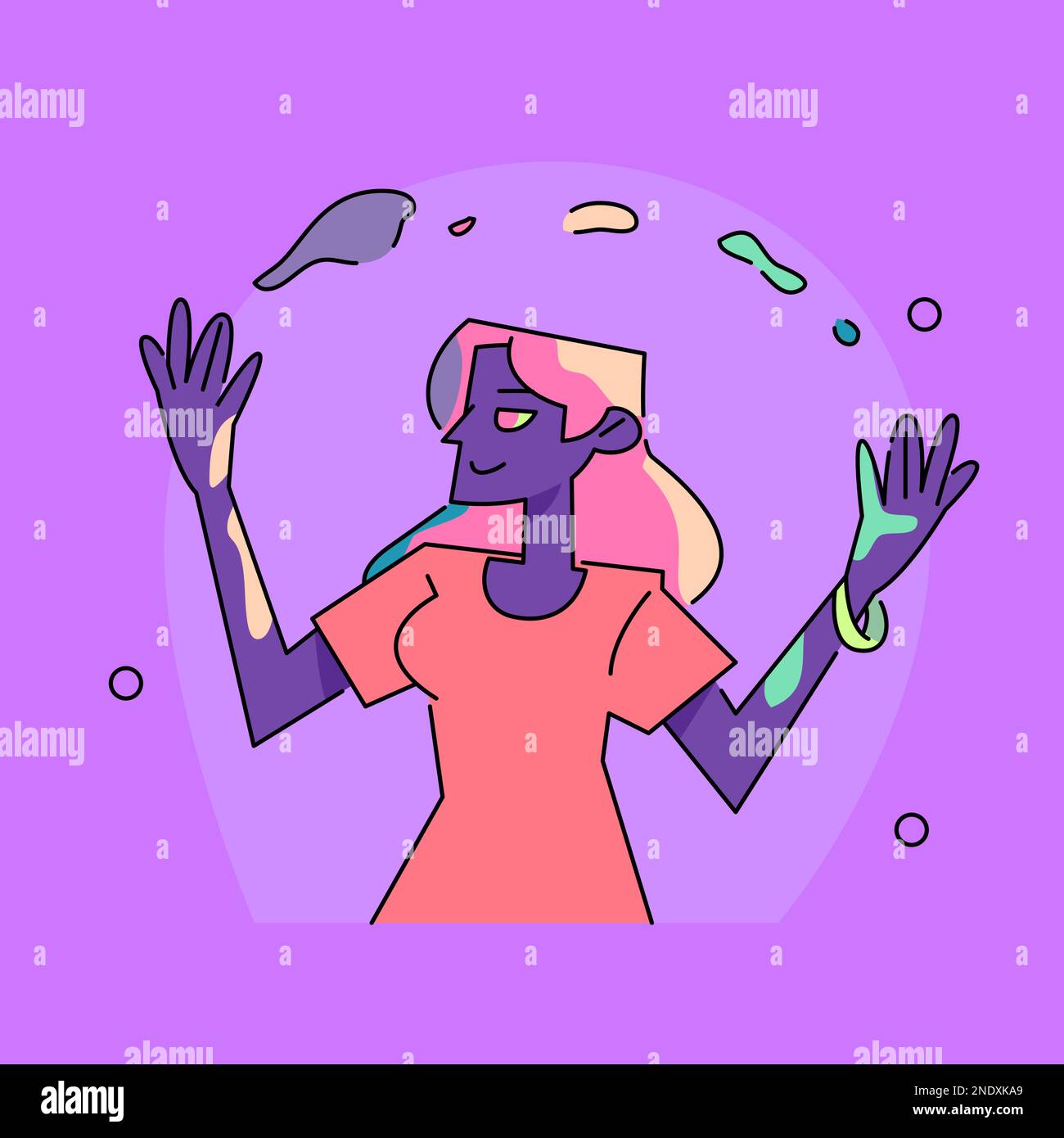 Vibrant Characters Rejoice in Holi Festivities. A Vector Illustration ...
