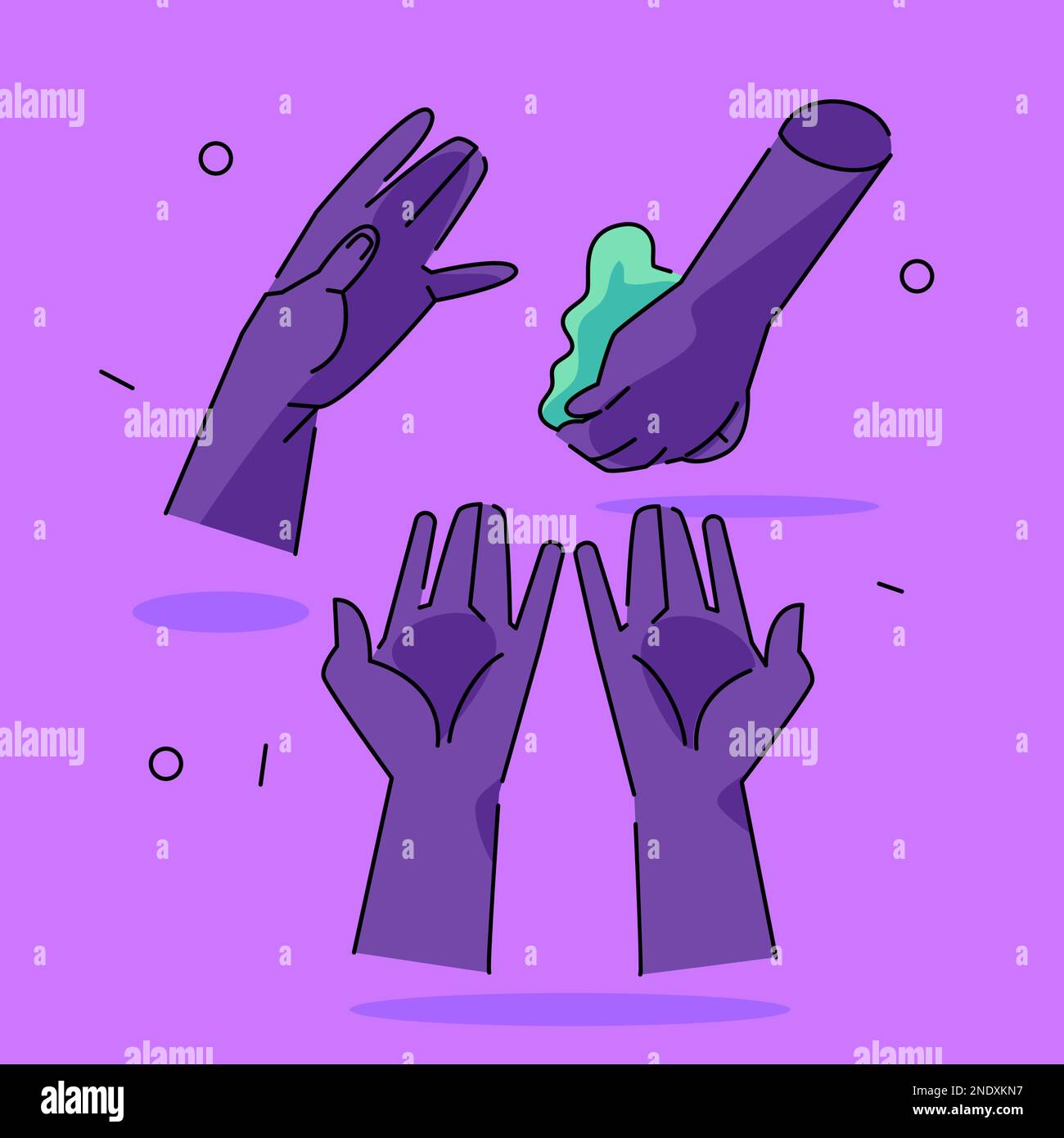 Holi Celebrations in Vector. Hands Colored with Joy and Happiness Stock ...