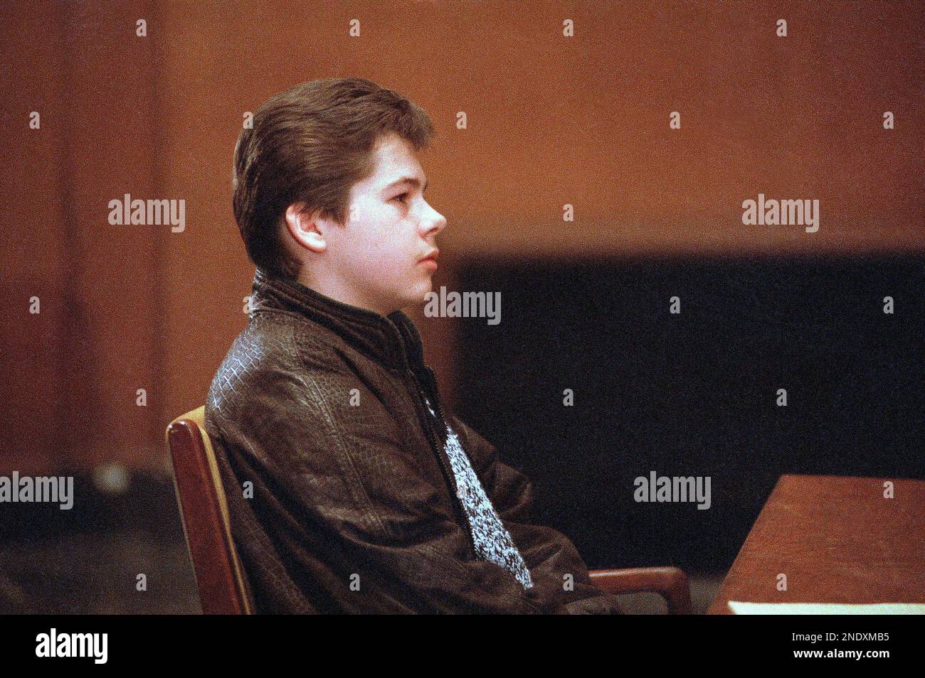 Jon Lester, 18, sits in a New York courtroom, Jan. 22, 1988 as Judge ...