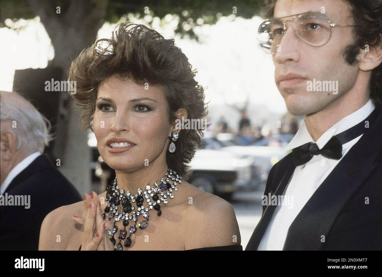 Actress Raquel Welch arrives with her husband Andre Weinfeld at the ...